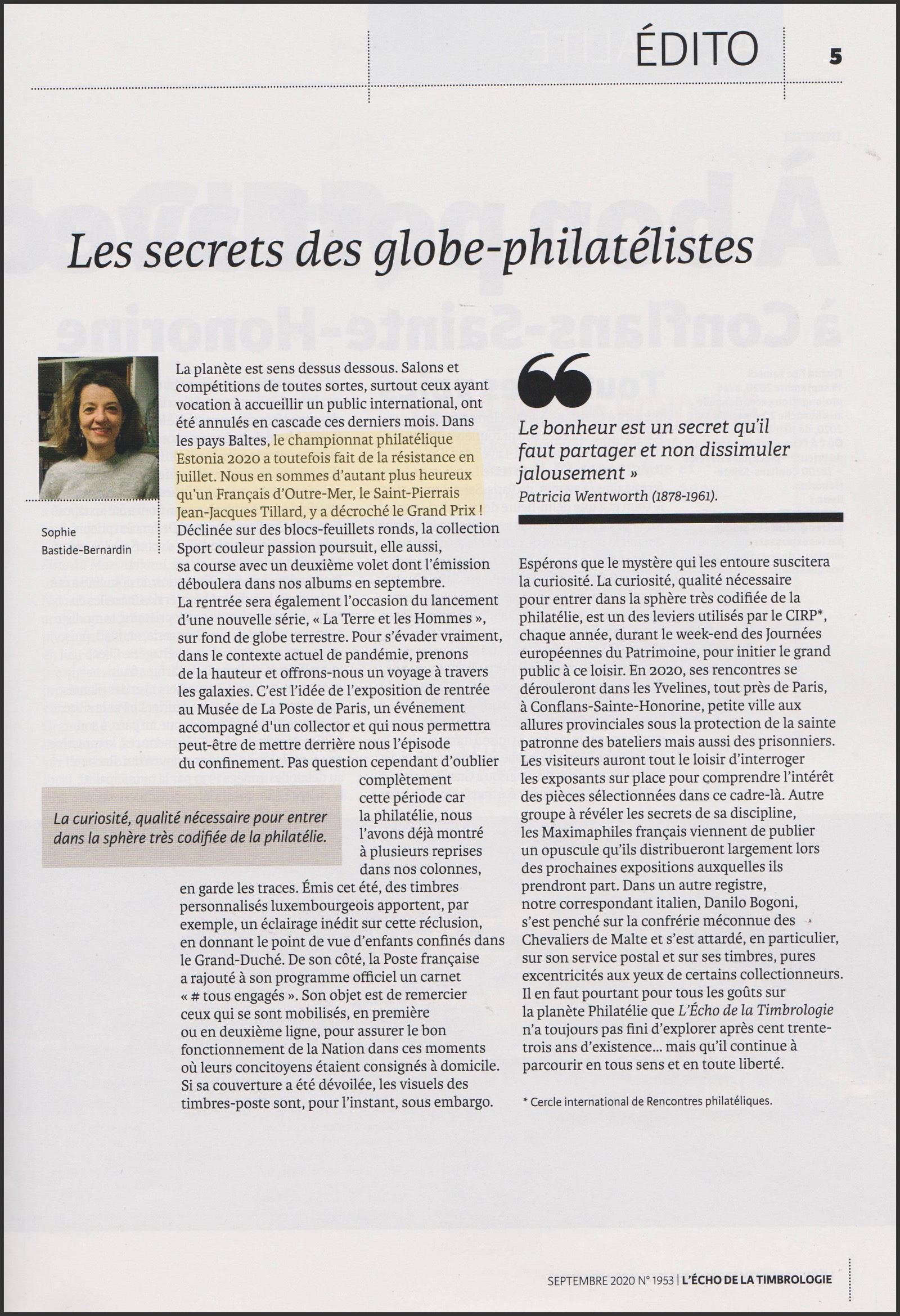 Jean-Jacques Tillard dans l’édito de l’Écho de la Timbrologie ! – SPM ...