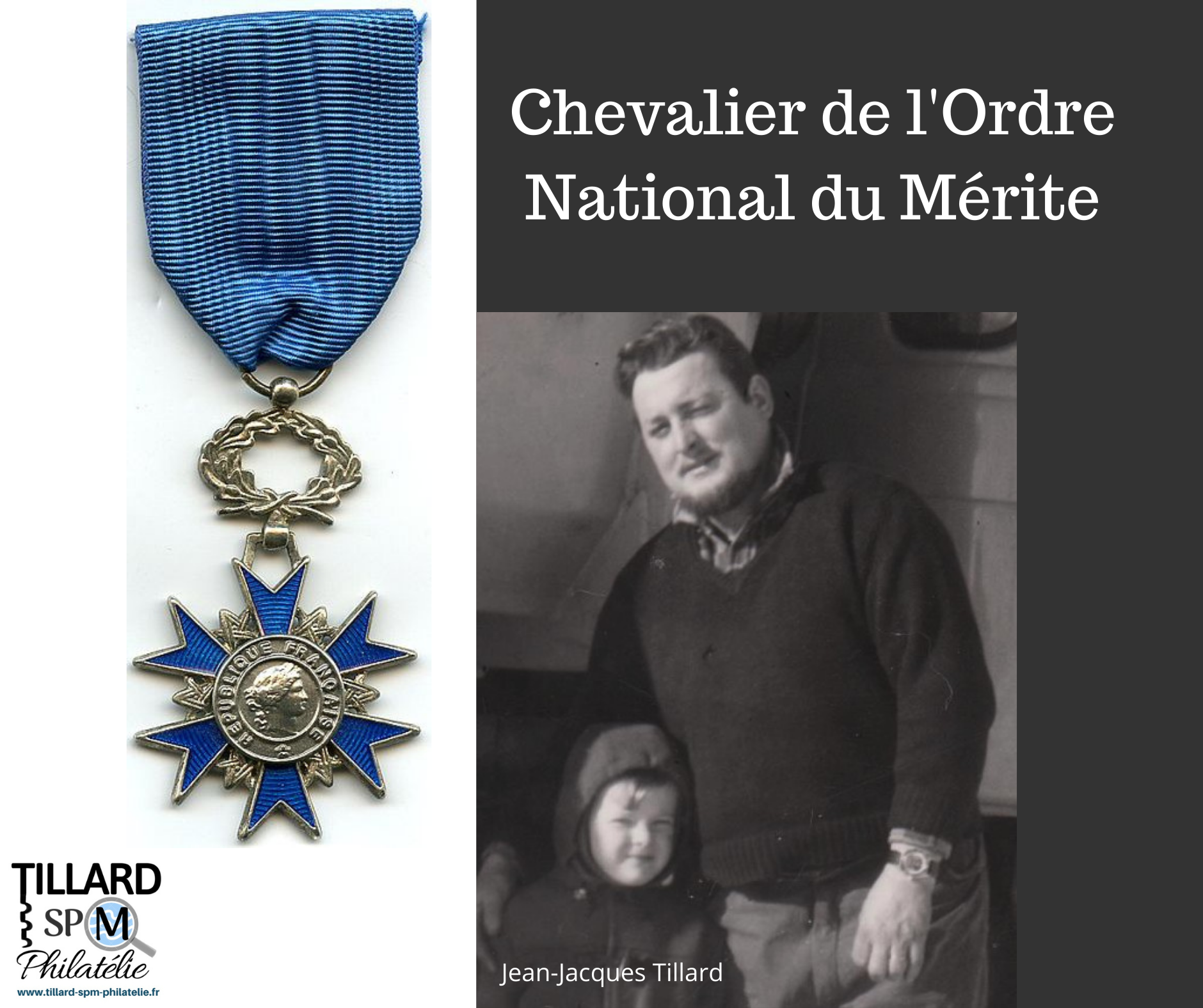 Chevalier de l’Ordre National du Mérite – SPM PHILATÉLIE – J-J. TILLARD